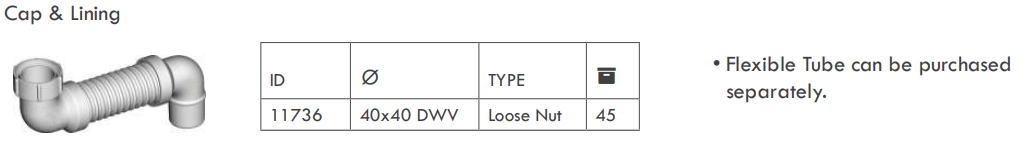 11736 40mm Flexidinger Cap & Lining Kit