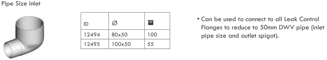 17273 100x50mm Puddle Flange Elbow Male Ext